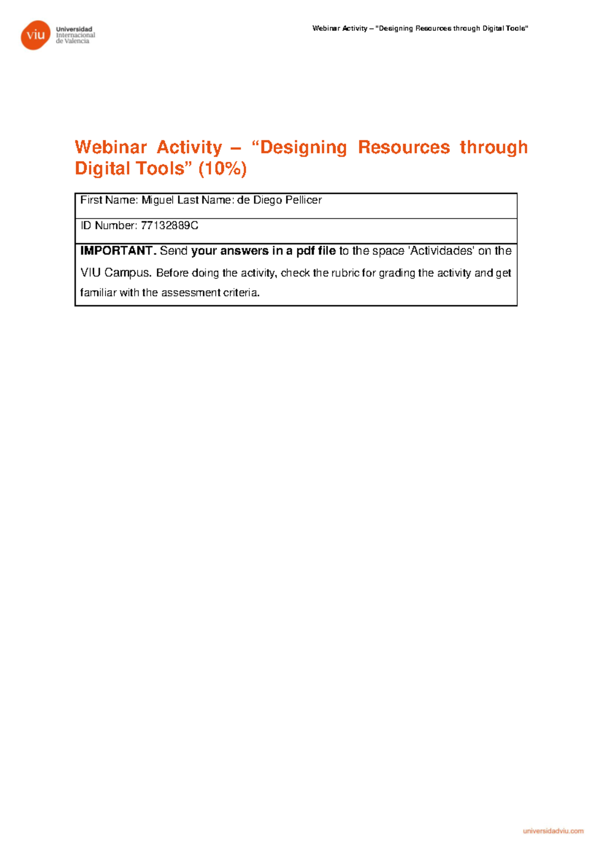 Webinar Activity - Send your answers in a pdf file to the space ...