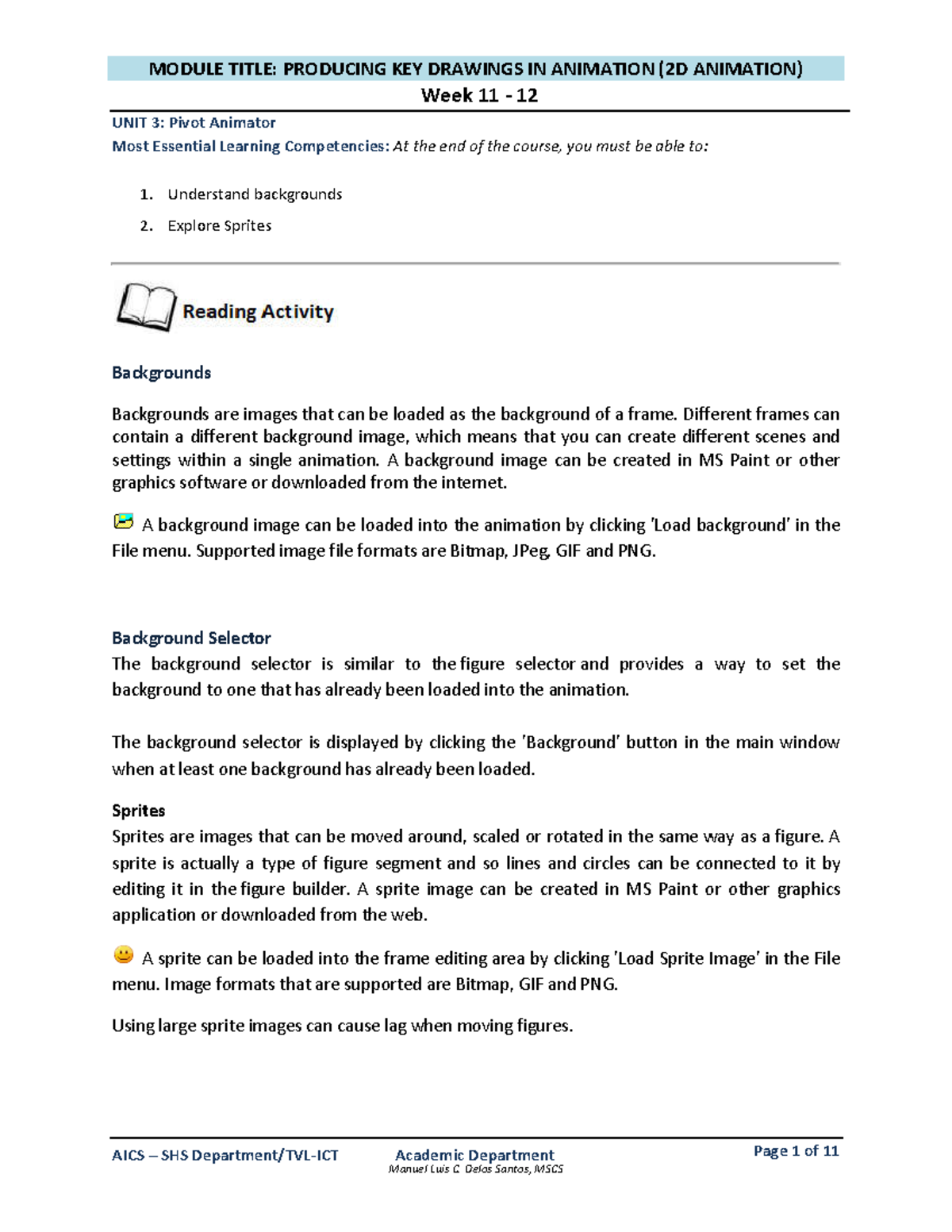 Week11-12 CM CP1211 - MODULES G12 - MODULE TITLE: PRODUCING KEY ...