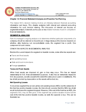 Chapter 2 - Using the Savant Framework to Guide Tax Planning - KORBEL ...