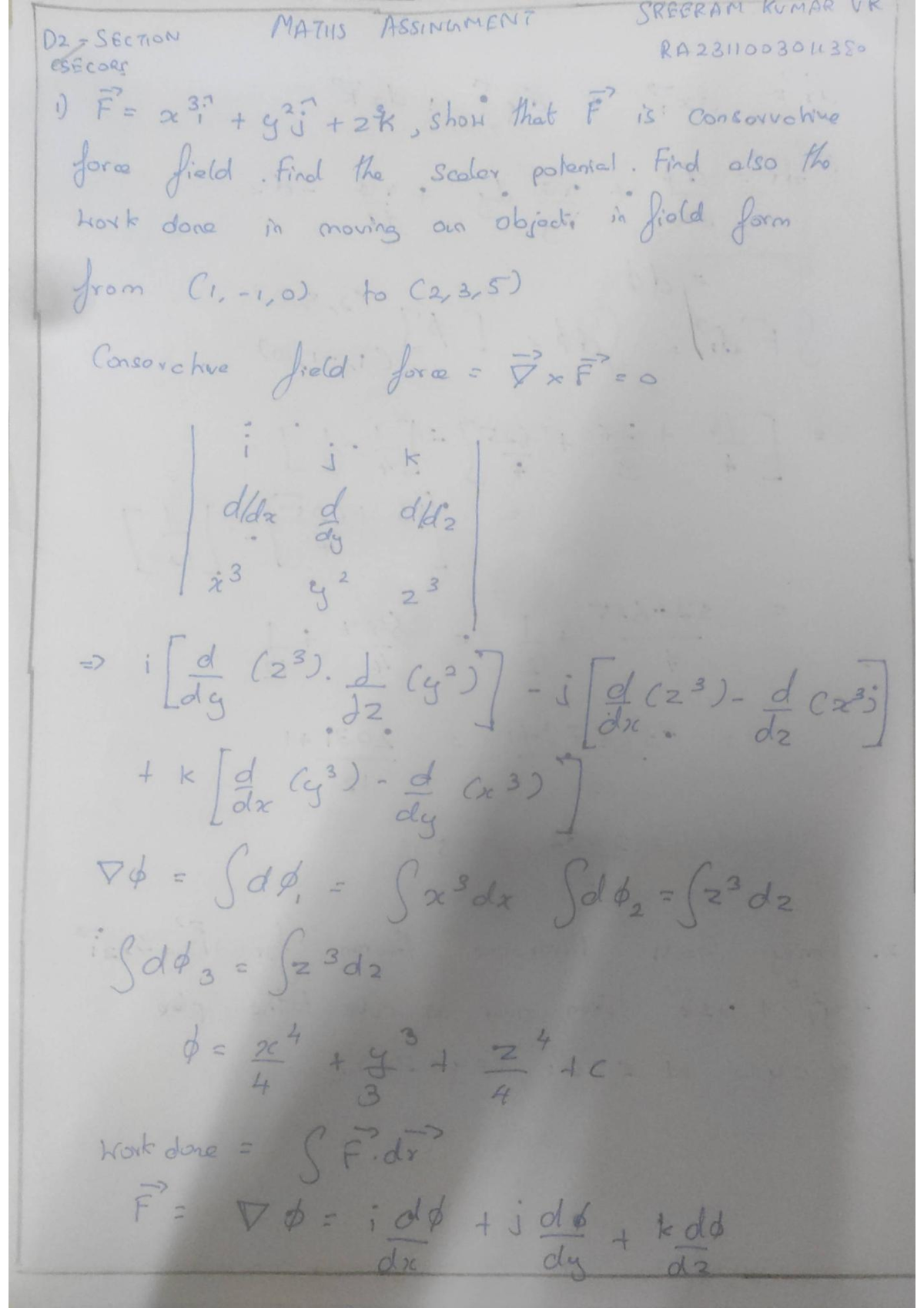 Sreeram D 2Maths Assignment - Mathematics II - Studocu
