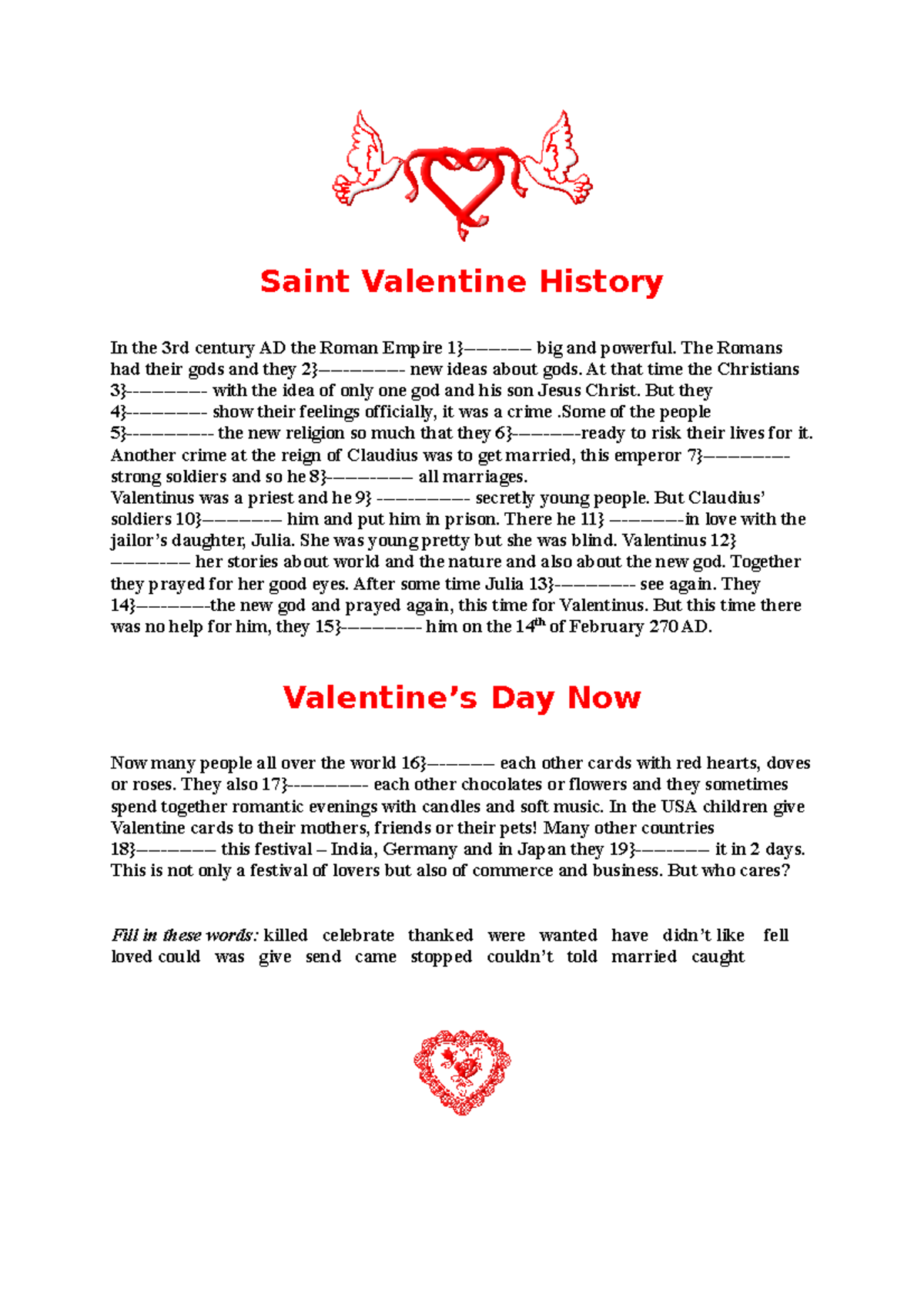 Saint Valentine History easy - Saint Valentine History In the 3rd ...