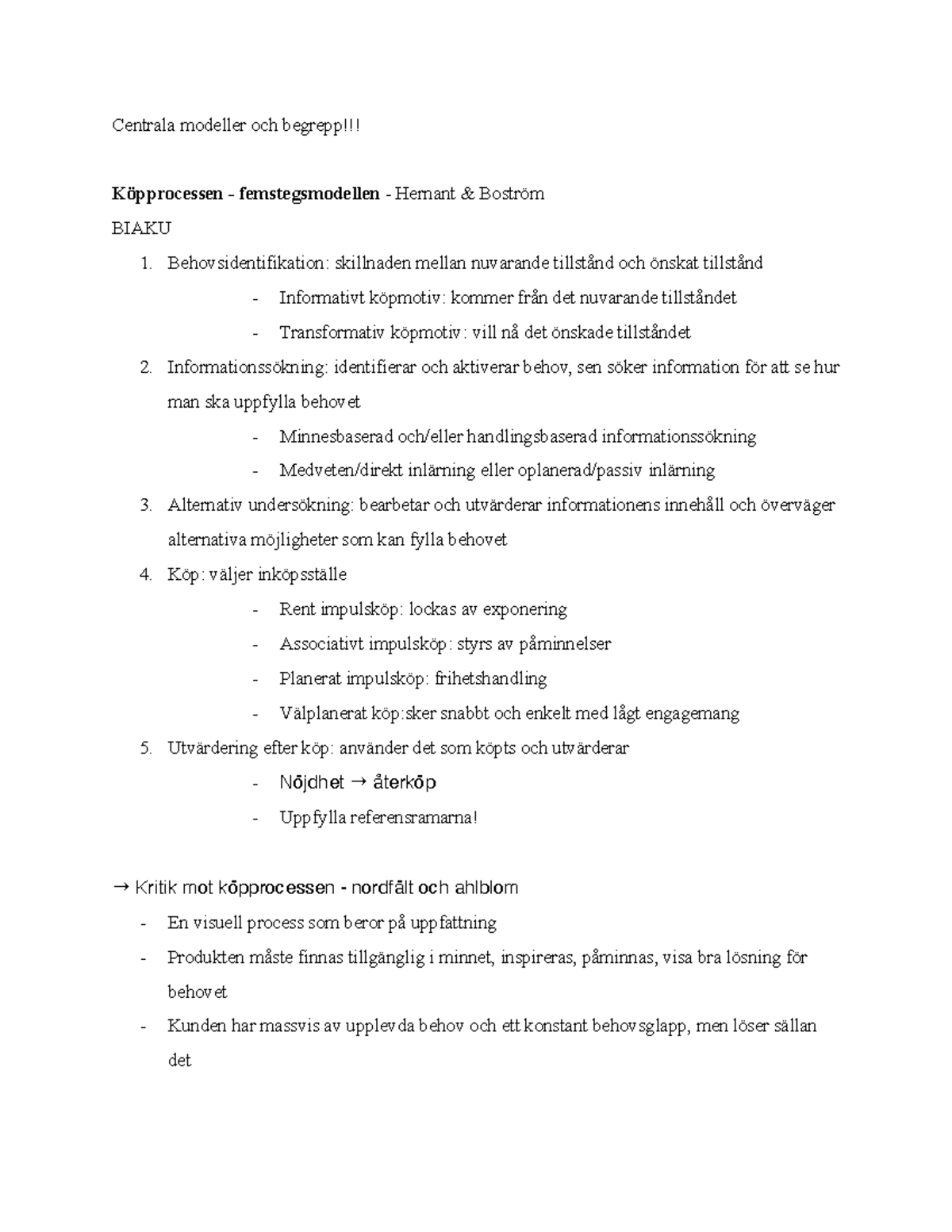 Centrala modeller och begrepp - Centrala modeller och begrepp ...