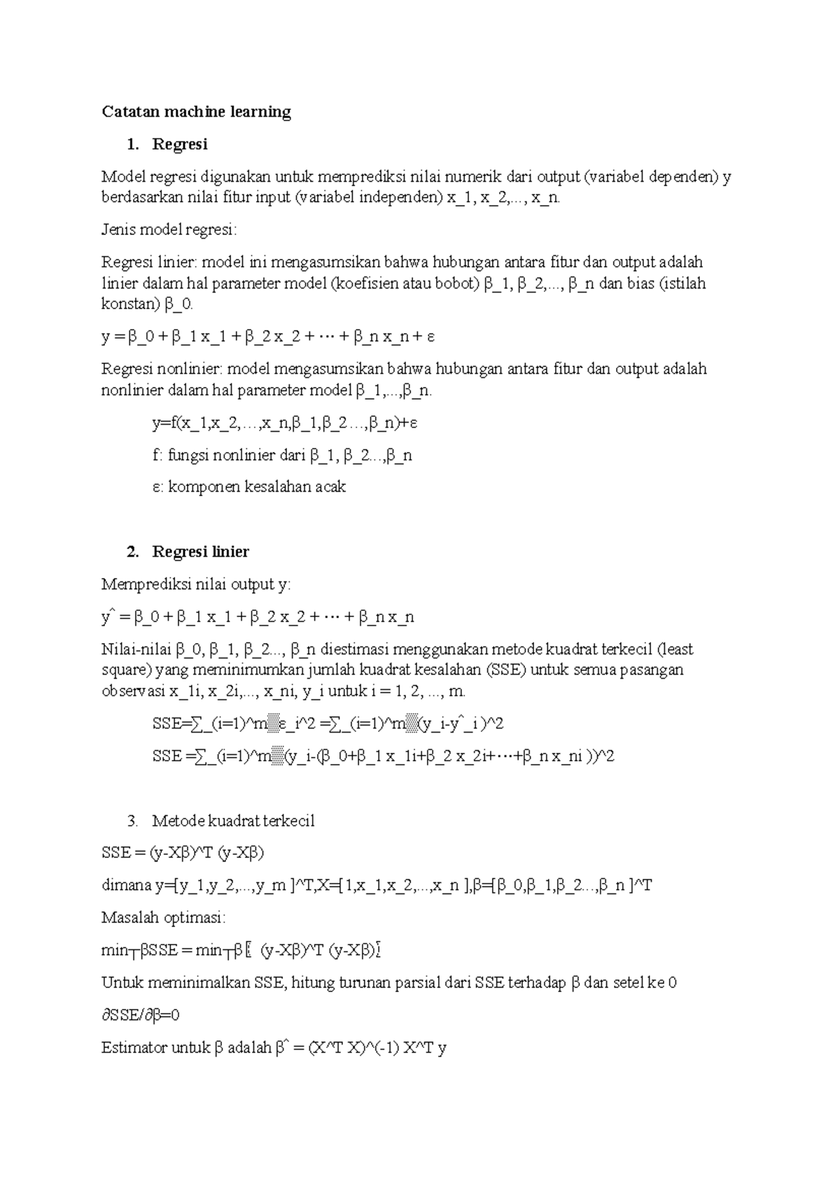 Catatan machine learning regresi - Catatan machine learning 1. Regresi ...