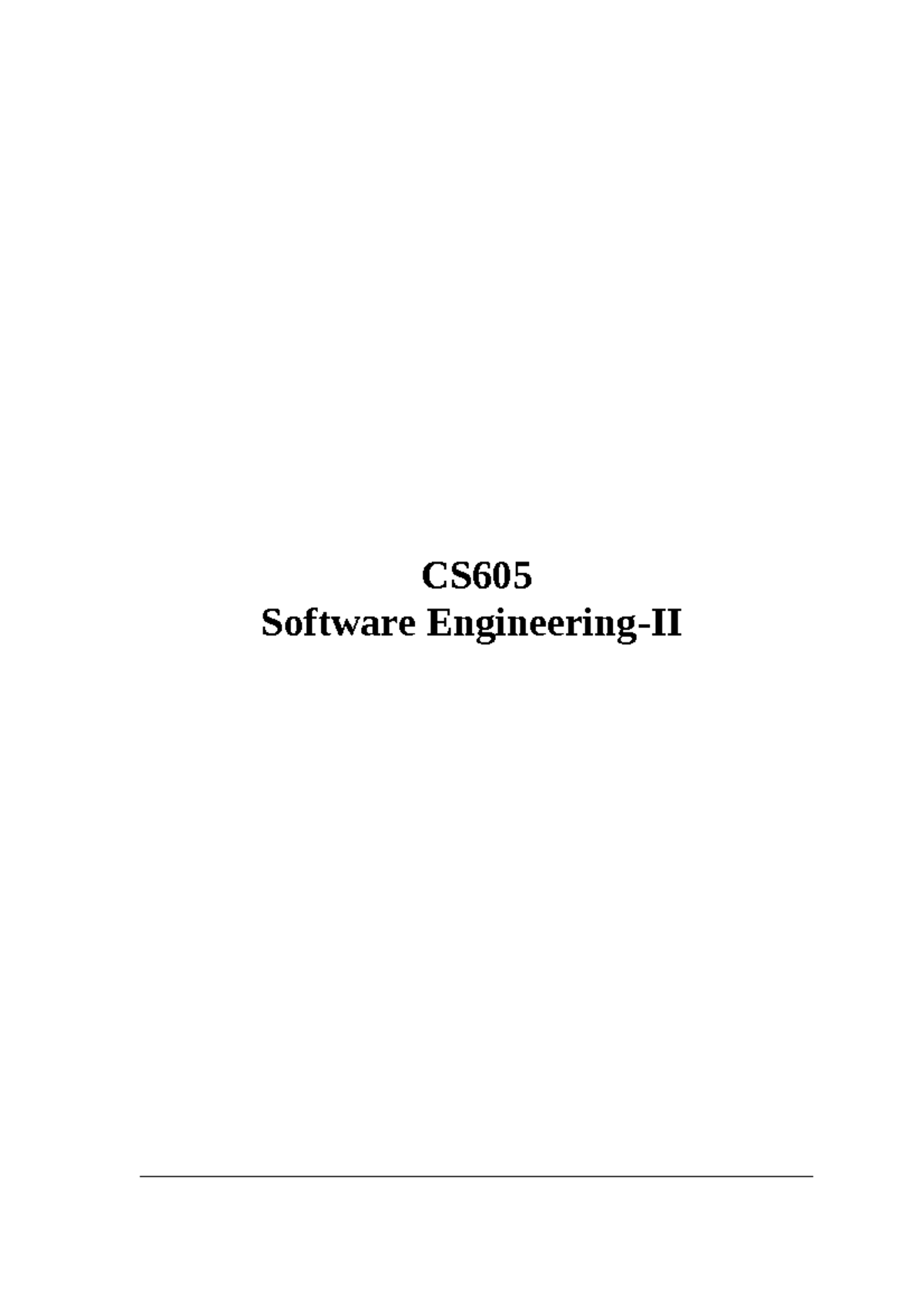 Software Engineering II - CS Software Engineering-II Table of - Studocu