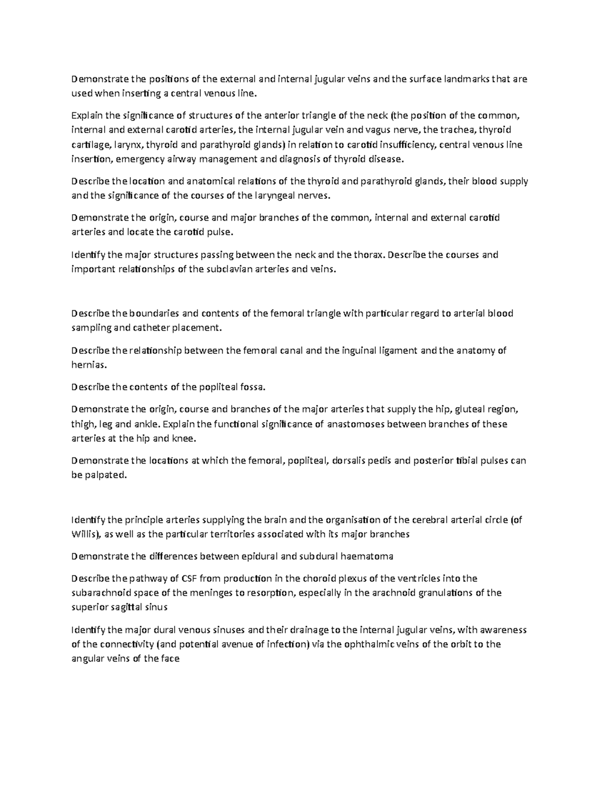 Clew week 2.3 lo - Summary of said topic - Demonstrate the positions of ...