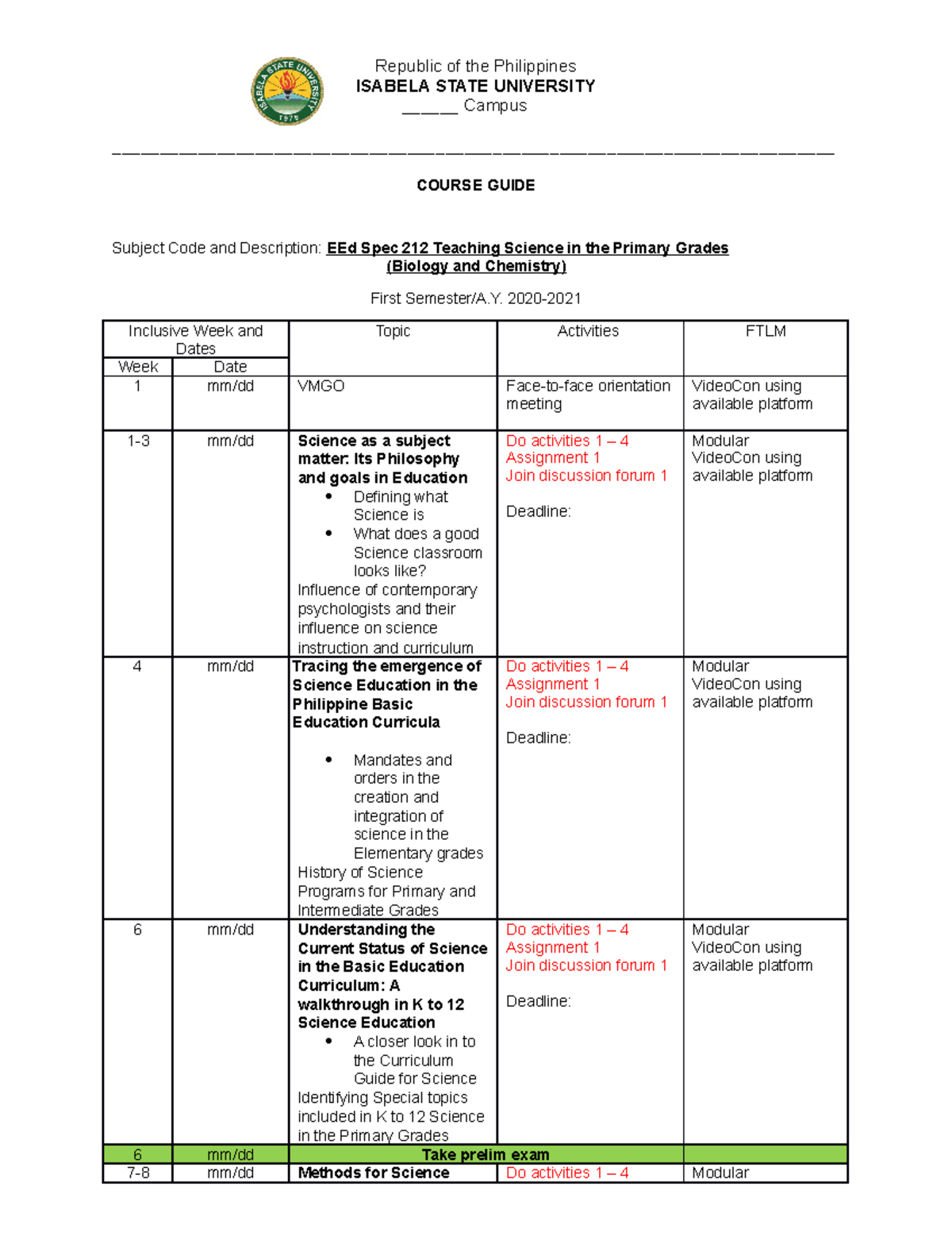 Eedspec - zcsdvfgnvb xZ - Republic of the Philippines ISABELA STATE ...