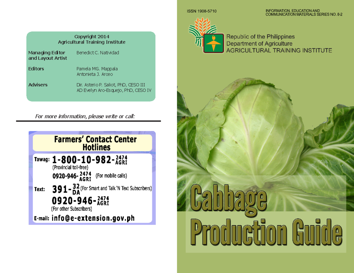 Cabbage Production Guide - Copyright 2014 Agricultural Training ...
