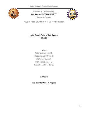 Capstone Chapter 1 3 - CHAPTER l INTRODUCTION RATIONALE OF THE STUDY ...