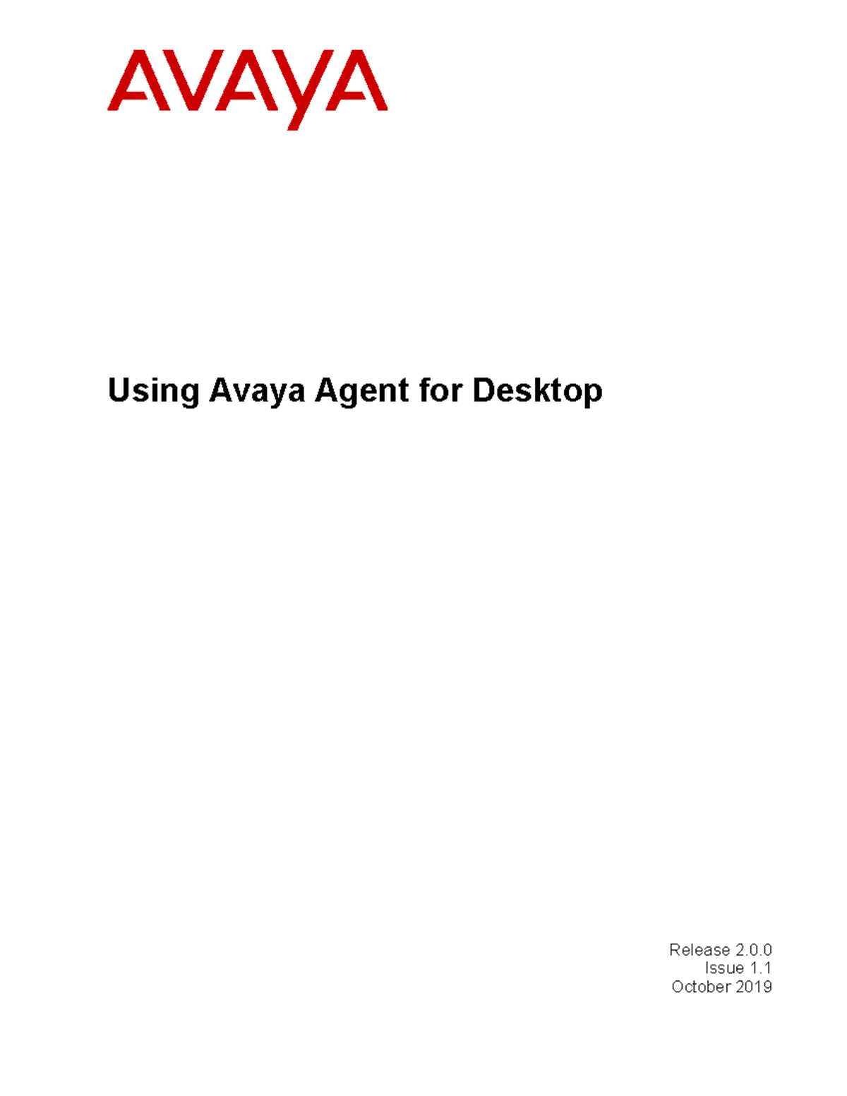 Using Avaya Agentfor Desktop release 2 0 0 final v6 Issue 1 1 - Using ...
