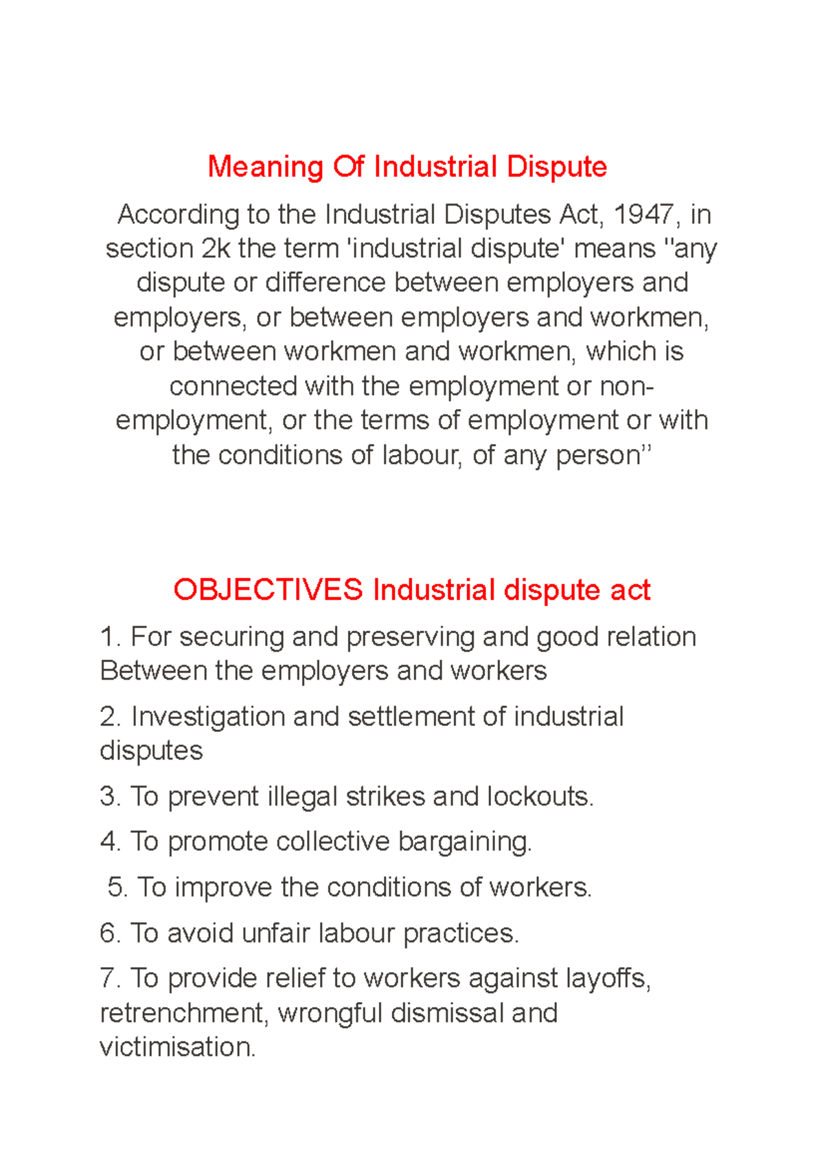 Meaning Of Industrial Dispute - Meaning Of Industrial Dispute According ...