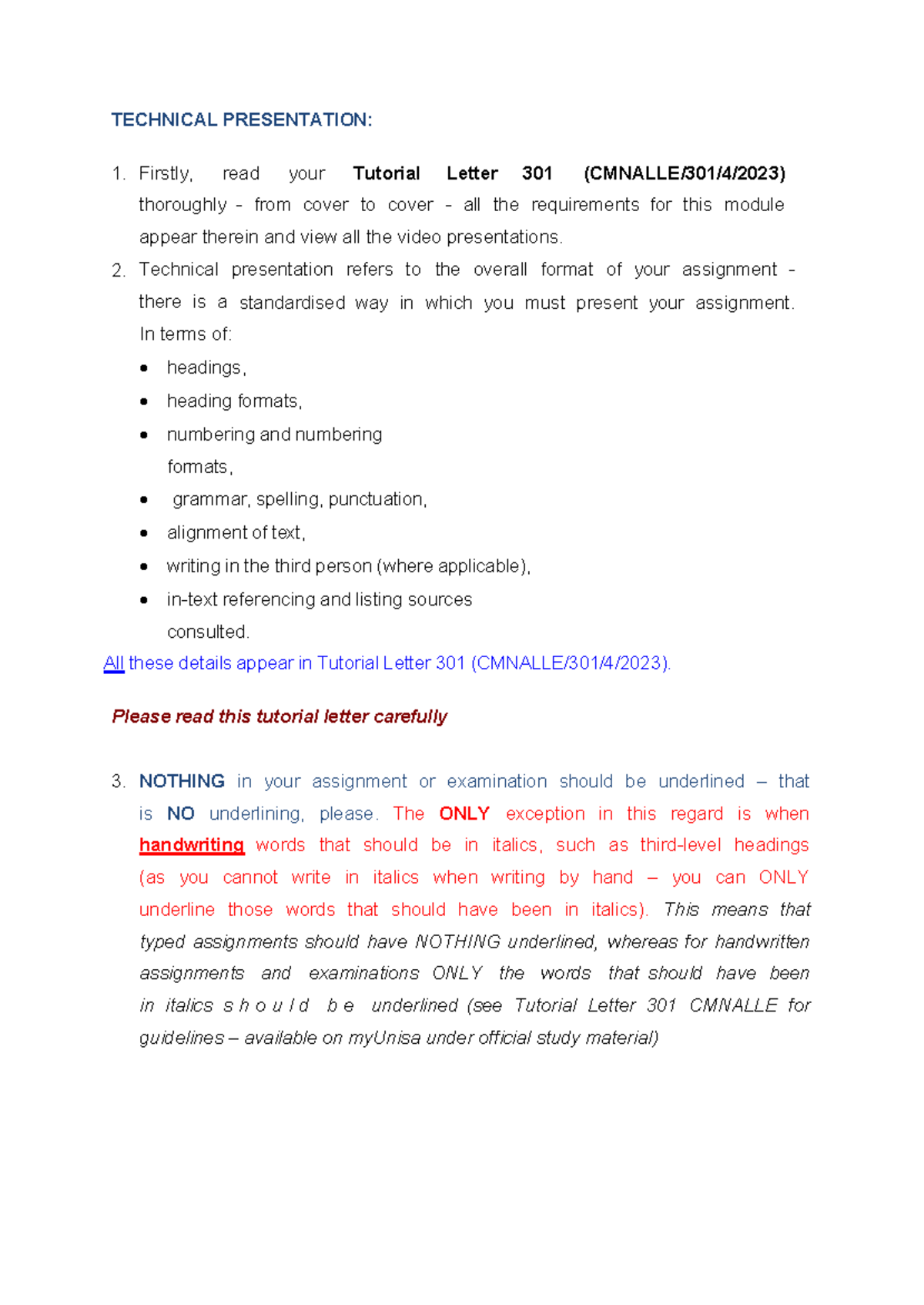 Technical presentation. - TECHNICAL PRESENTATION: Firstly, read your ...