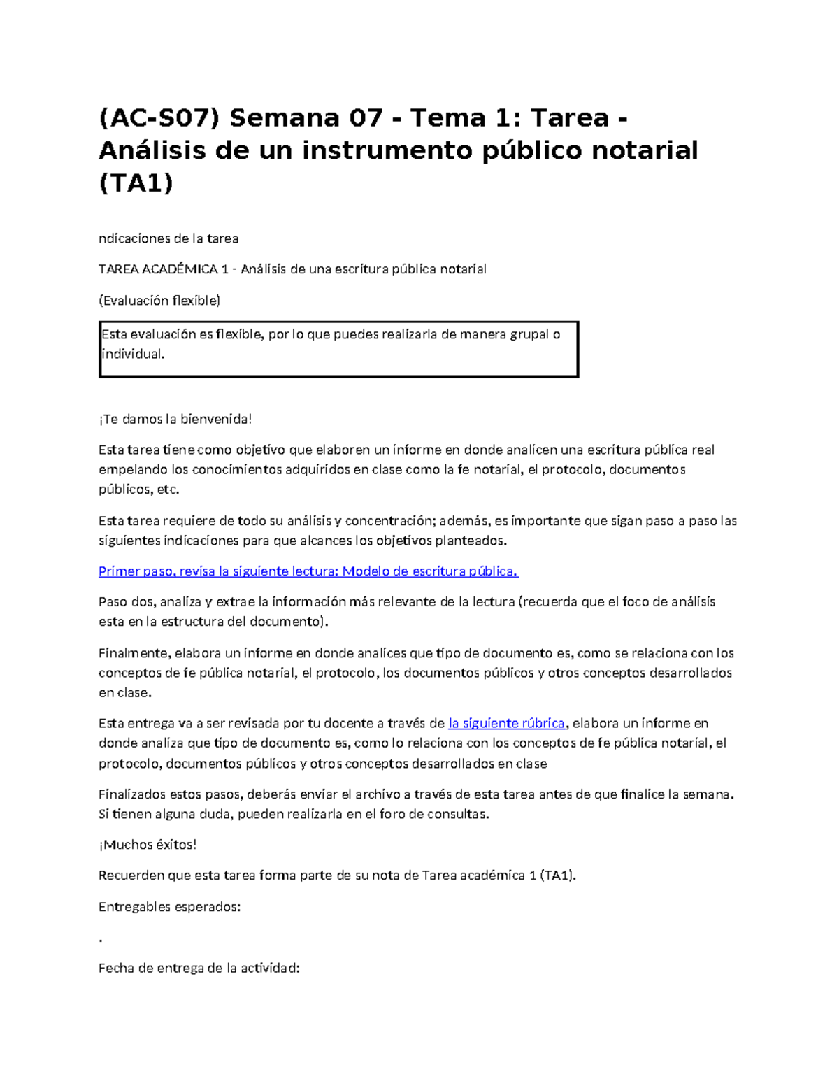 Anuncio de stoduco - TAREA ACADEMICA (TA1) DEL CURSO DE DERECHO ...