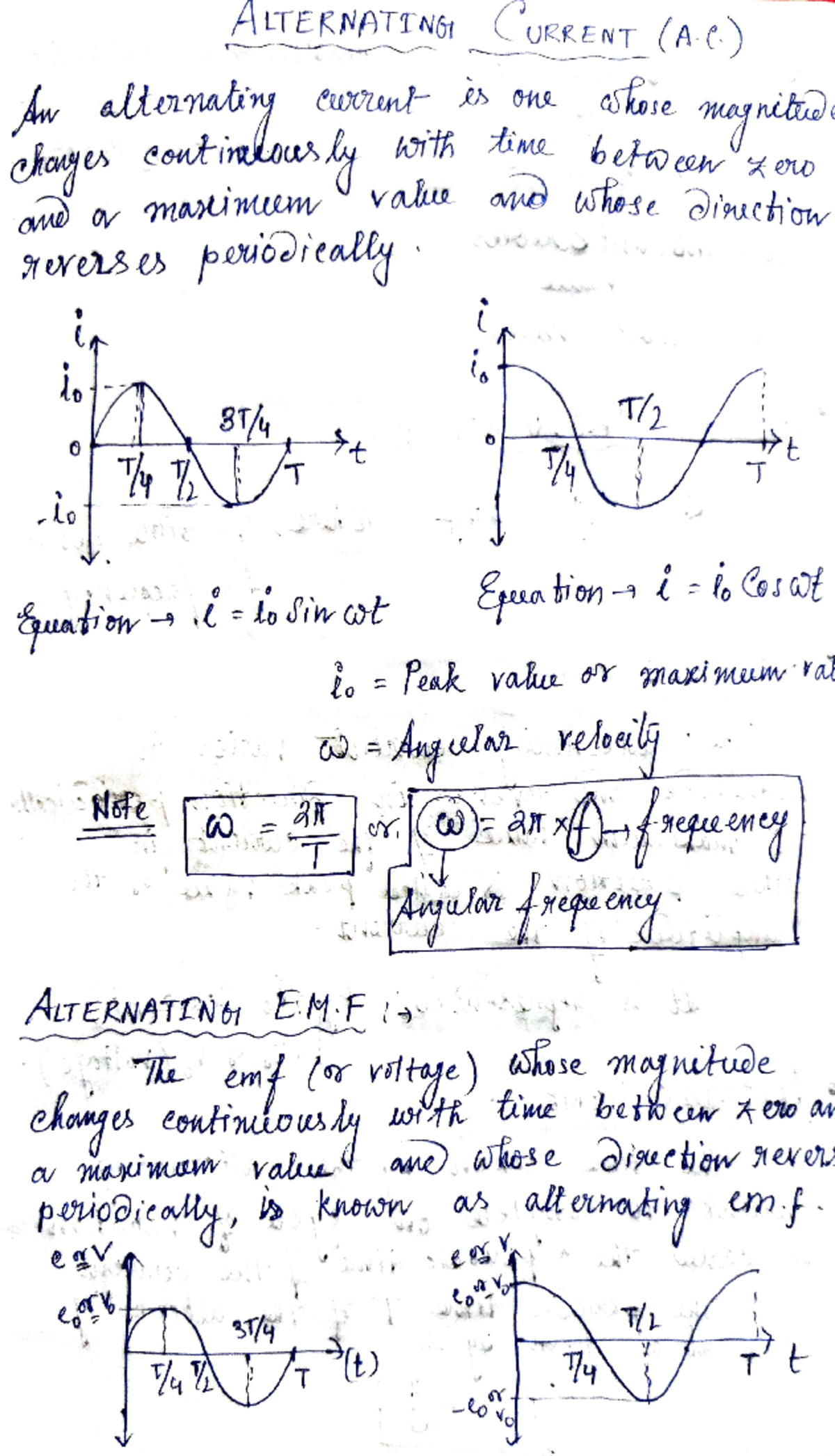 A - Some notes on Alternating Current - ALTERNATINGI URRENT (AC ...