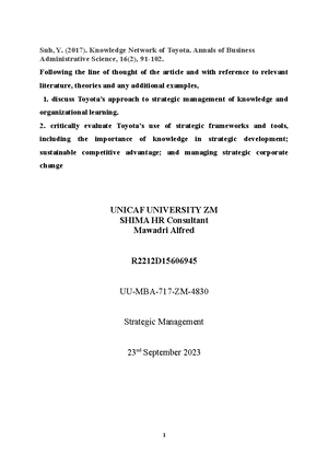 Unicaf-WEEK 4- Assignment 1 - UNICAF Develop a Strategic Business Plan ...