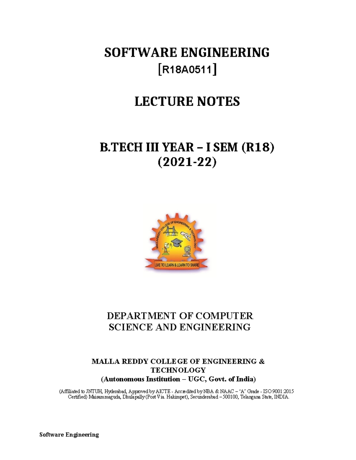 Software Engineering (1)-converted - SOFTWARE ENGINEERING [R18A0511 ...