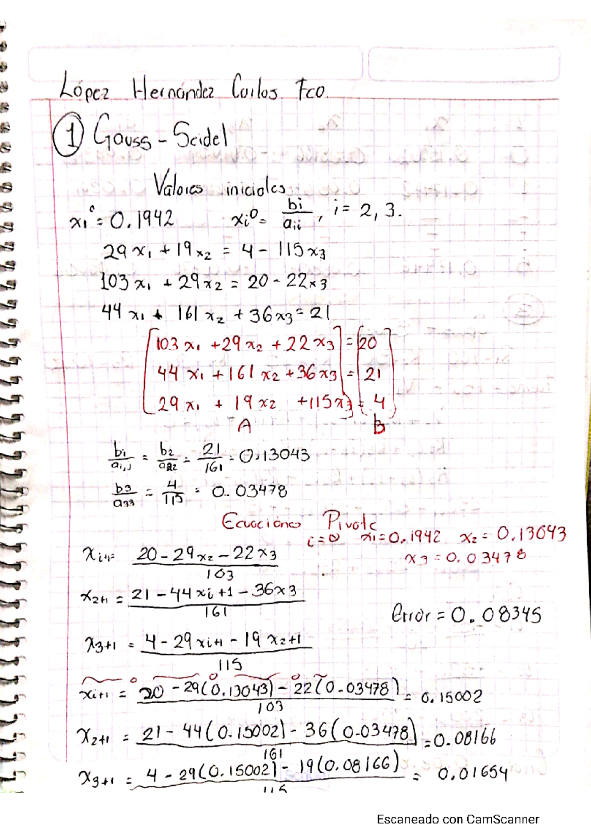 Ejercicios de Jacobi y Gauss Seidel - Metodos Numericos - Studocu