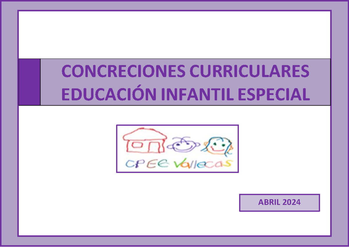Concreciones Infantil - CONCRECIONES CURRICULARES EDUCACIÓN INFANTIL ...