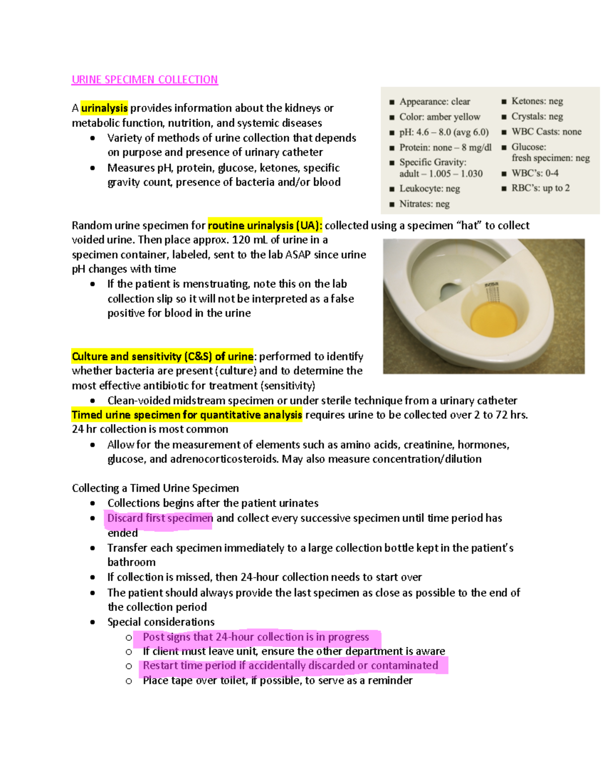 Specimen Collection - lecture - URINE SPECIMEN COLLECTION A urinalysis ...