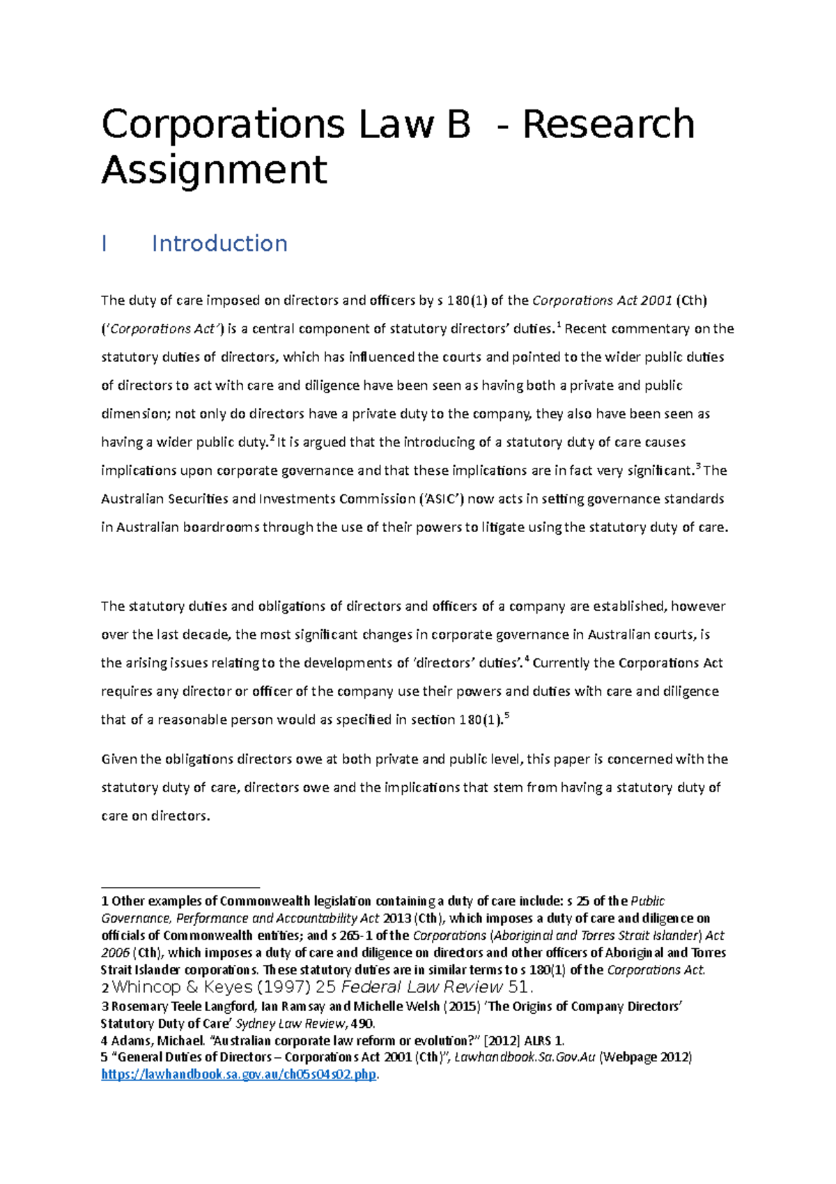 Corporations B - Research Assignment Distinction Example - Corporations ...