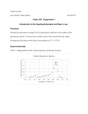 Chem 201 - lab report #6 - Annalisa Grant Lab partner: Sara De La Pena ...