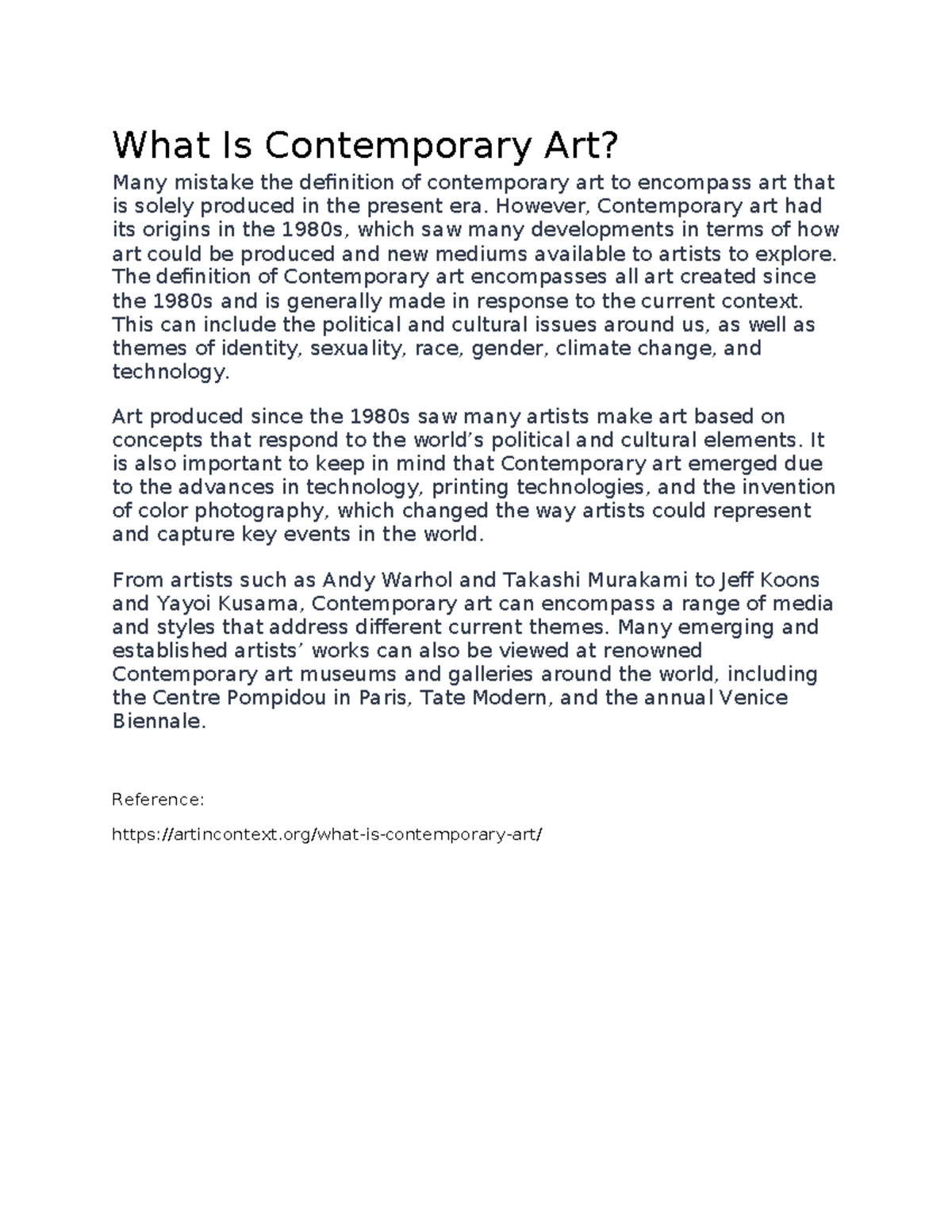Contemporary Art - What Is Contemporary Art? Many mistake the ...