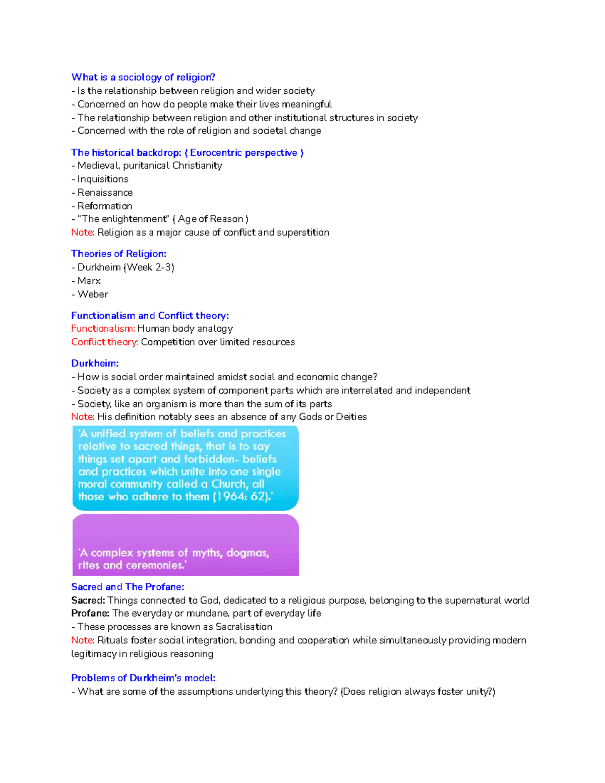 Week 11 ( Religion and Society ) - What is a sociology of religion? Is ...