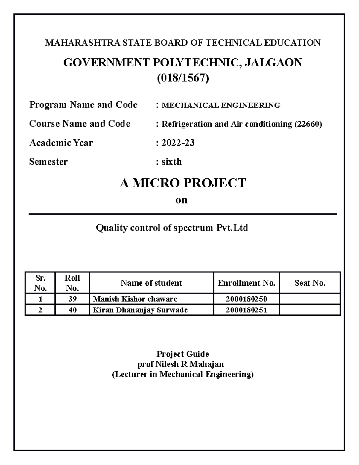 RAC - its an rac document - MAHARASHTRA STATE BOARD OF TECHNICAL ...