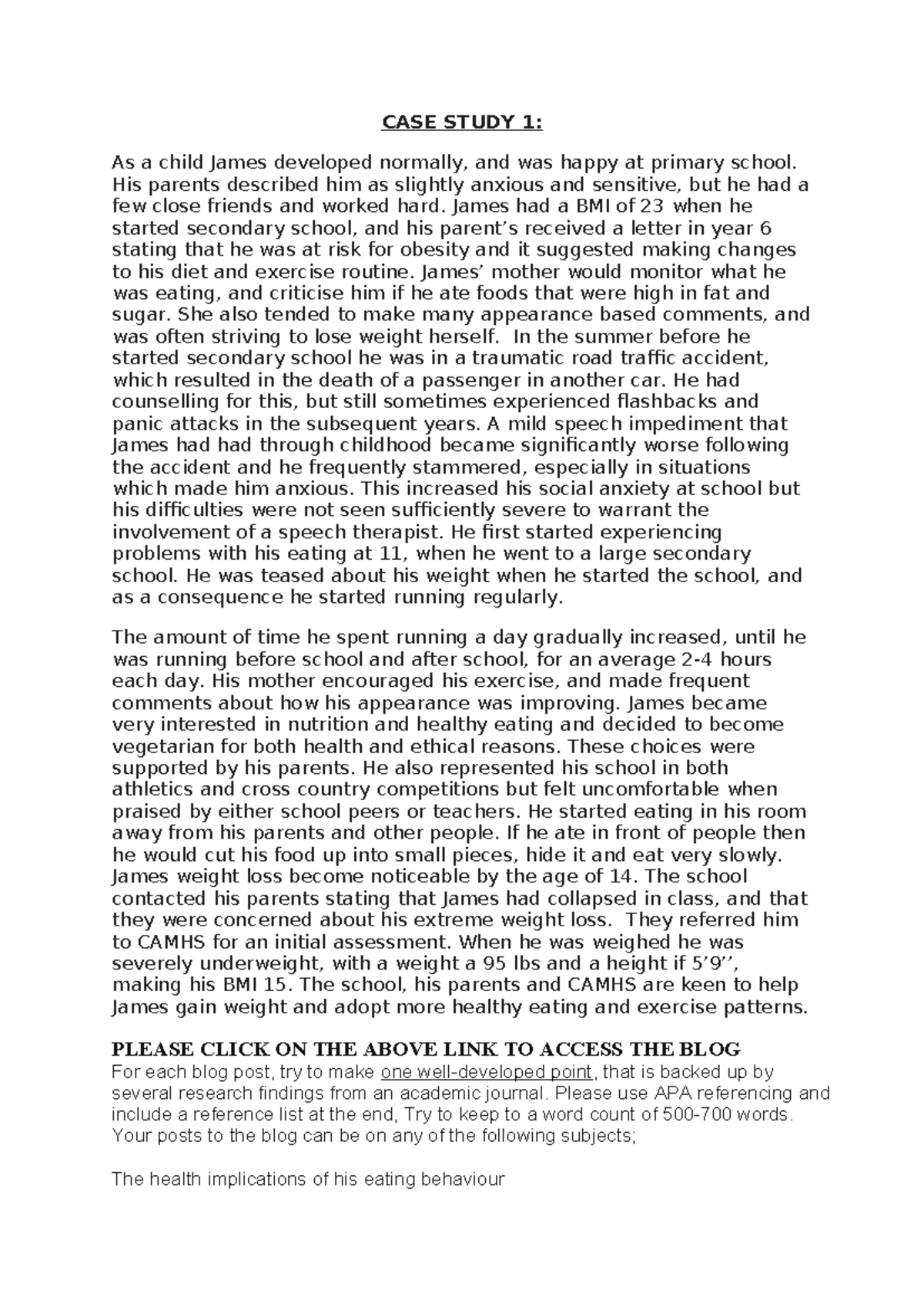 Food blog case study - food blogs - CASE STUDY 1: As a child James ...