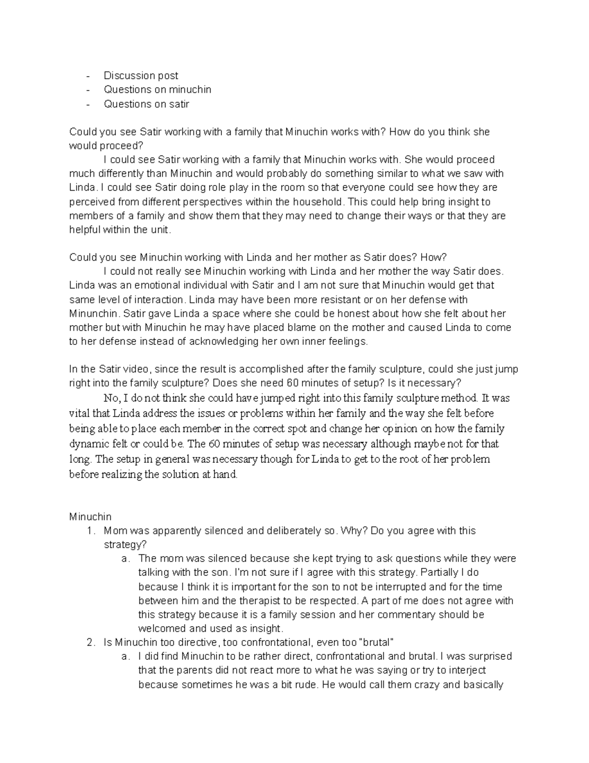 Capstone in psychology week 6 discussion - Discussion post Questions on ...