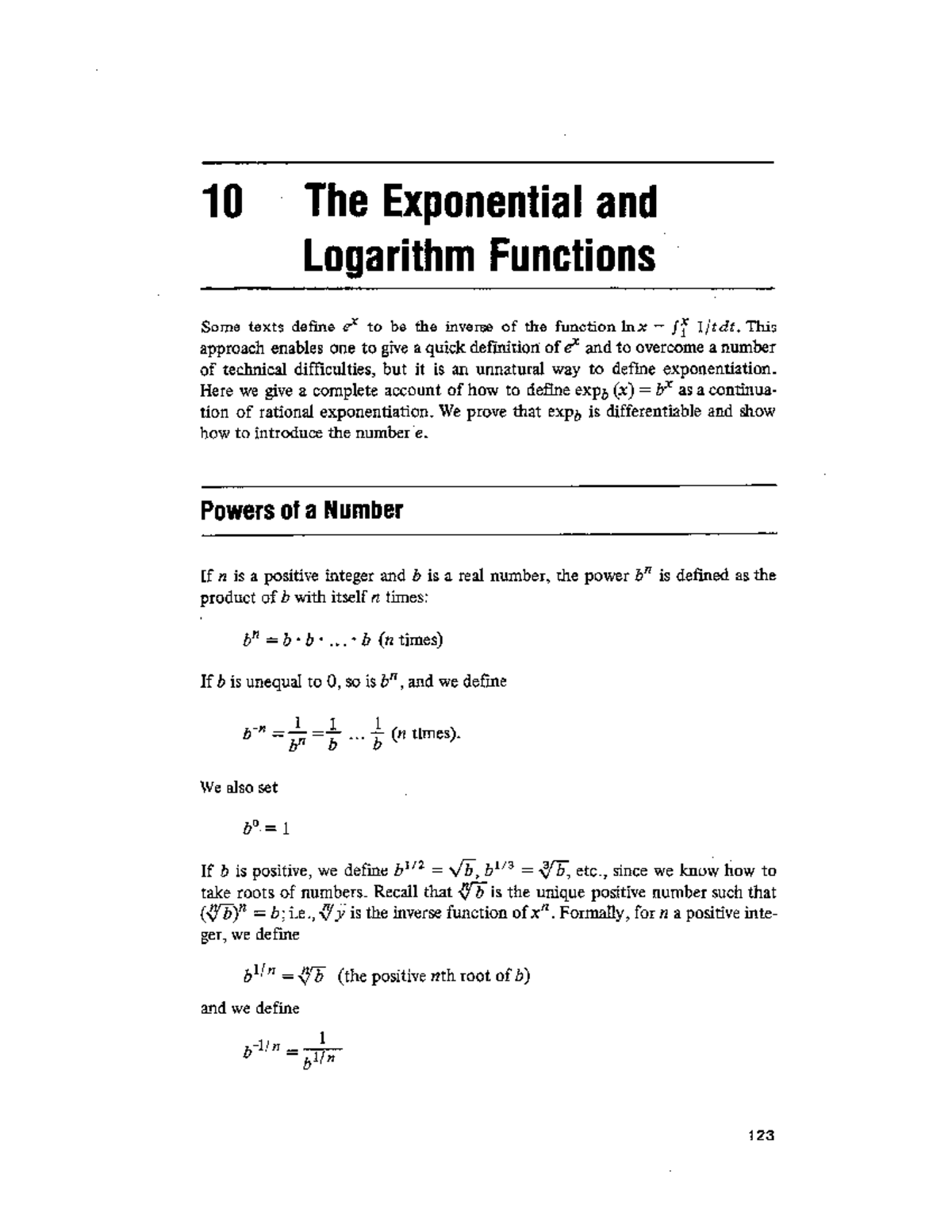 Calculus Ii 10 The Exponential And Logarithm Functions 10 The Exponential And Logarithm