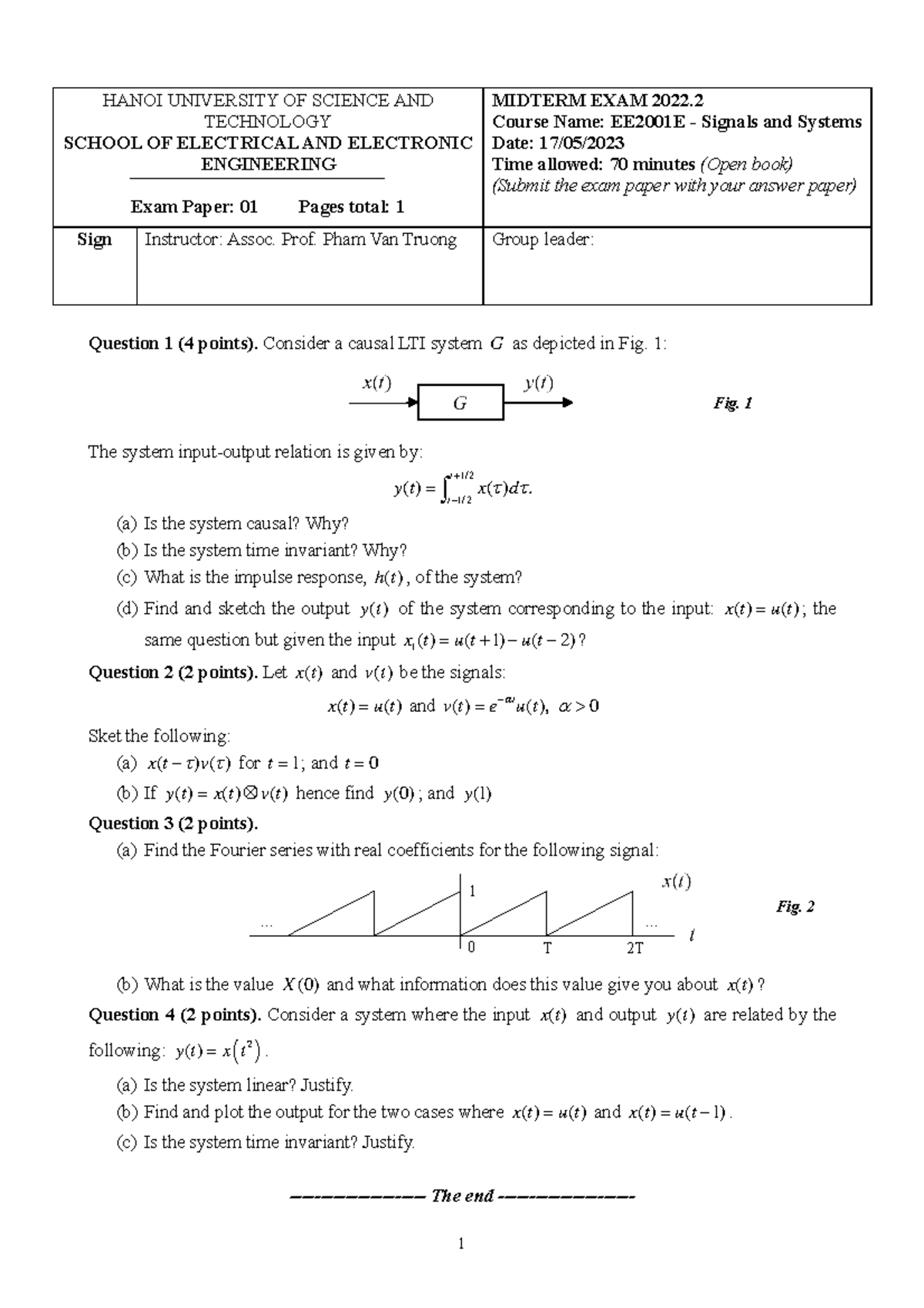 CTTT 20222 GK CK - calculate3 - 1 HANOI UNIVERSITY OF SCIENCE AND TECHNOLOGY SCHOOL OF ...