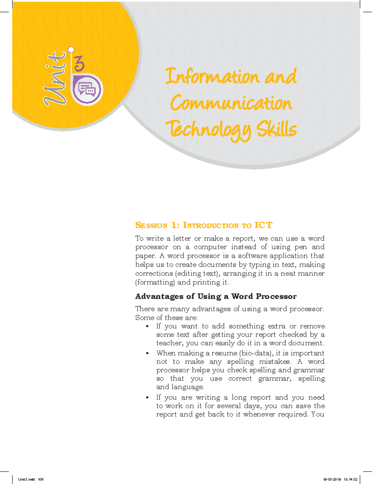 PART-A#CH.3-ICT Skills - SeSSion 1: introduction to ict To write a ...