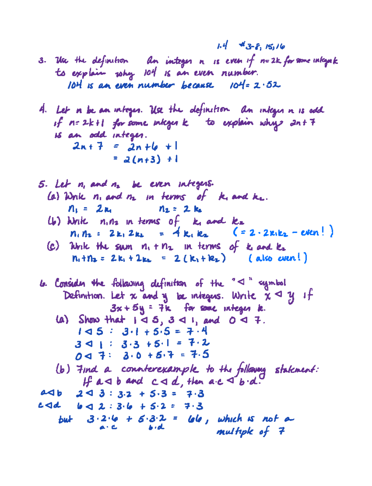 1.4 Logic in Mathematics Solutions - 1,4 3 8 15, 3 Use the definition ...