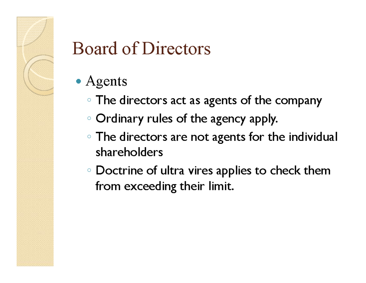 Directors - Business law - Board of DirectorsBoard of Directors Agents ...