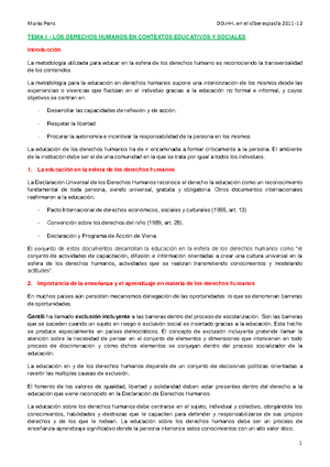 Preguntas Examen T1 DDHH con respuestas - TEMA 1: ASPECTOS GENERALES SOBRE LOS DERECHOS HUMANOS ...