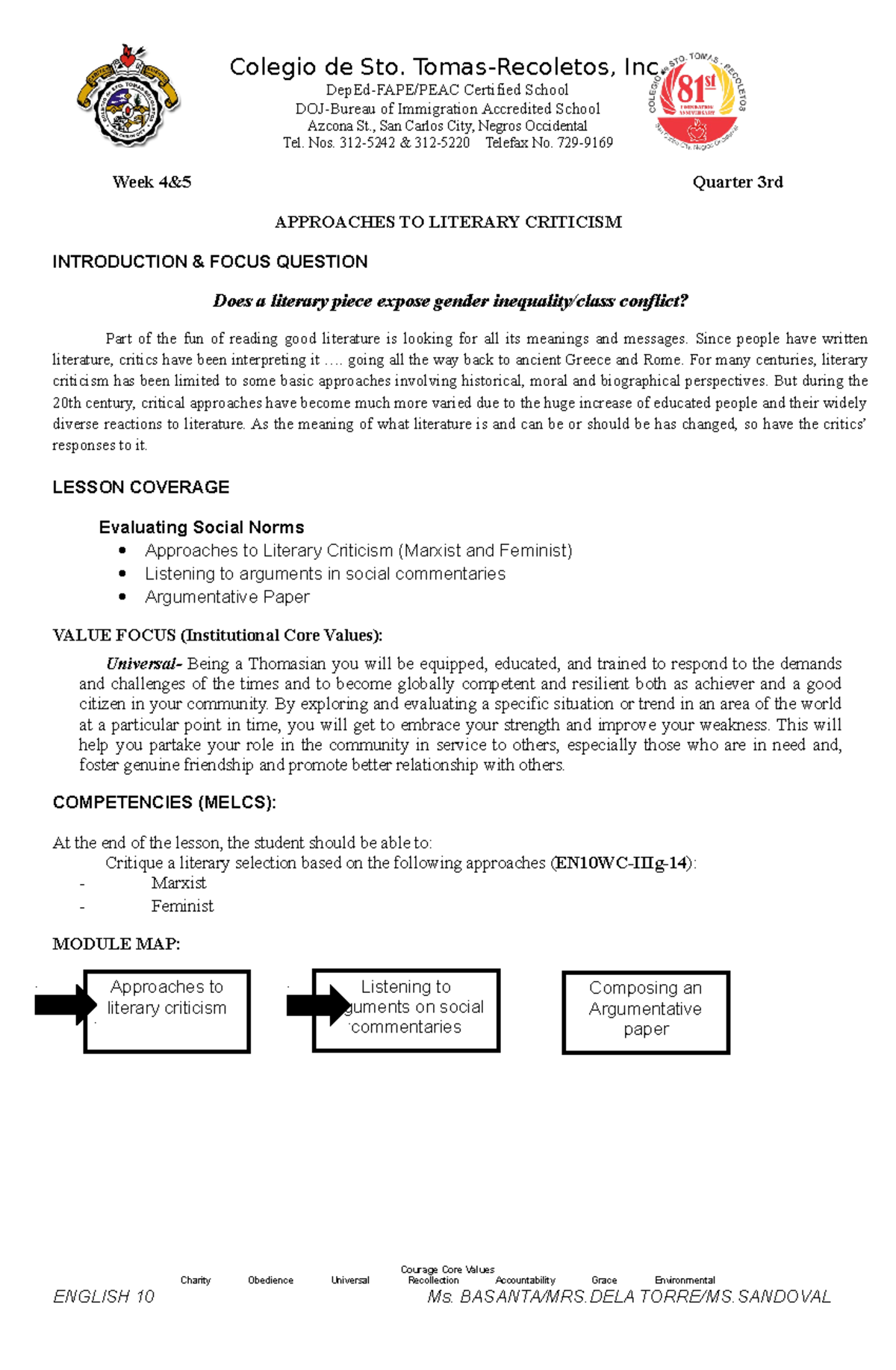 ENG 10 Q3 MOD 3 2022 - English Modules - Colegio de Sto. Tomas ...
