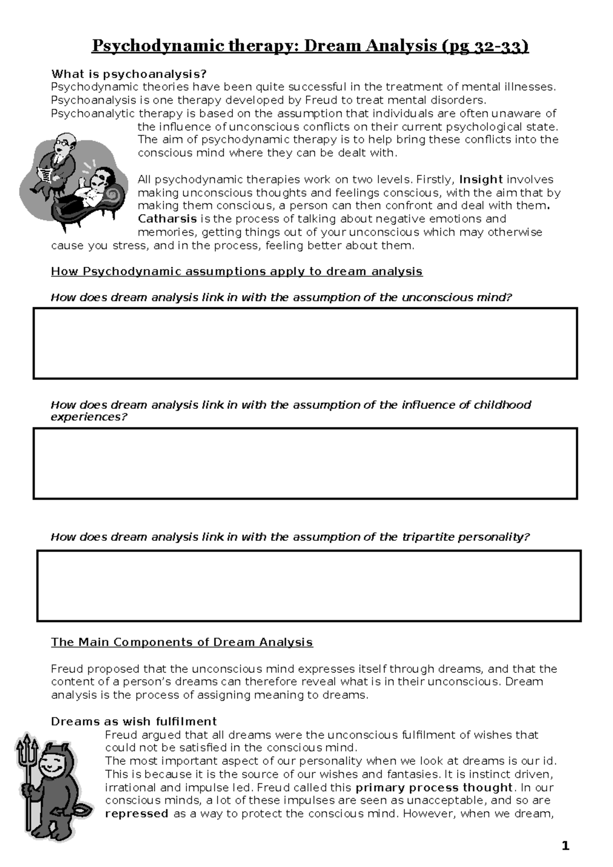 Dream Analysis Workbook - Psychodynamic therapy: Dream Analysis (pg 32 ...