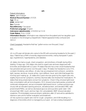 SOAP 2 copy - SOAP carpal tunnel syndrome - SOAP Note Patient ...