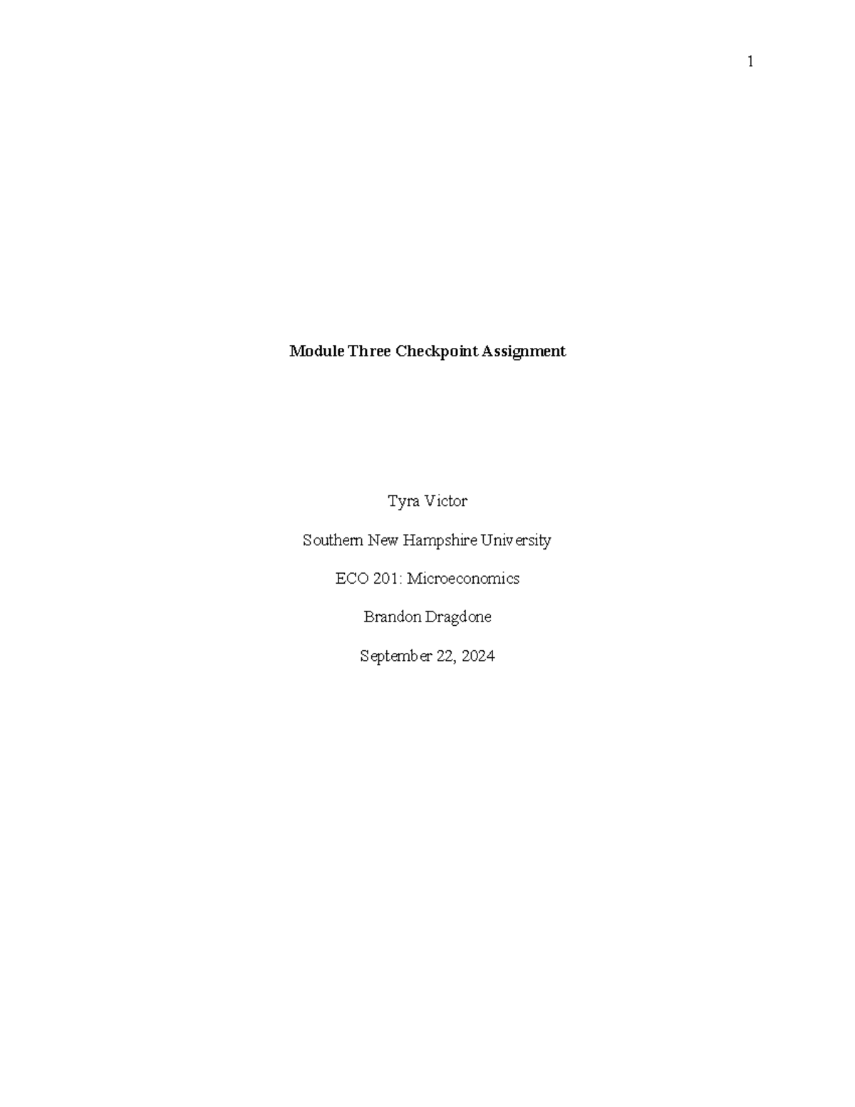 ECO 201 Module Three Checkpoint Assignment Template - Module Three ...