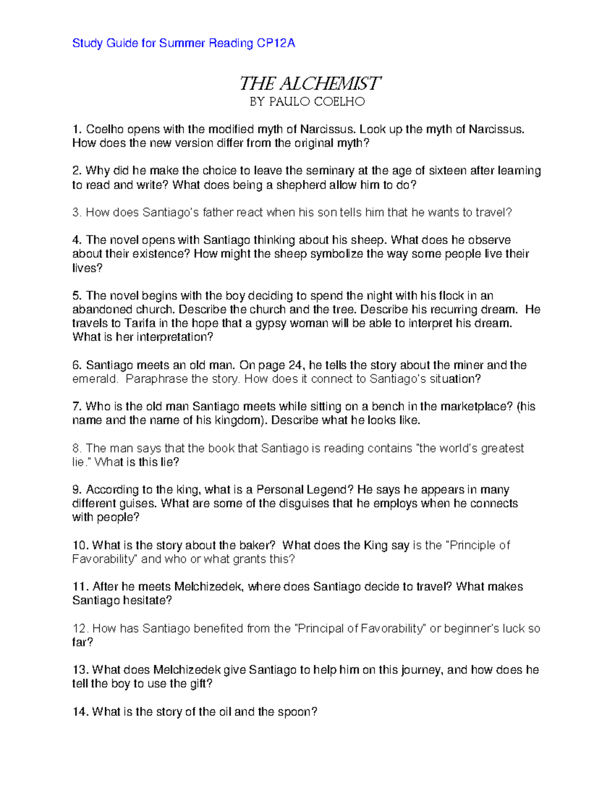 8336383 - Lecture notes 1-3 -7 - Study Guide for Summer Reading CP12A ...