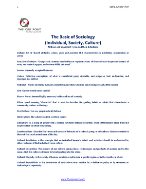 438755030 Complete Sociology Notes pdf - ZAHOOR ELAHI (CSP/CTG ...