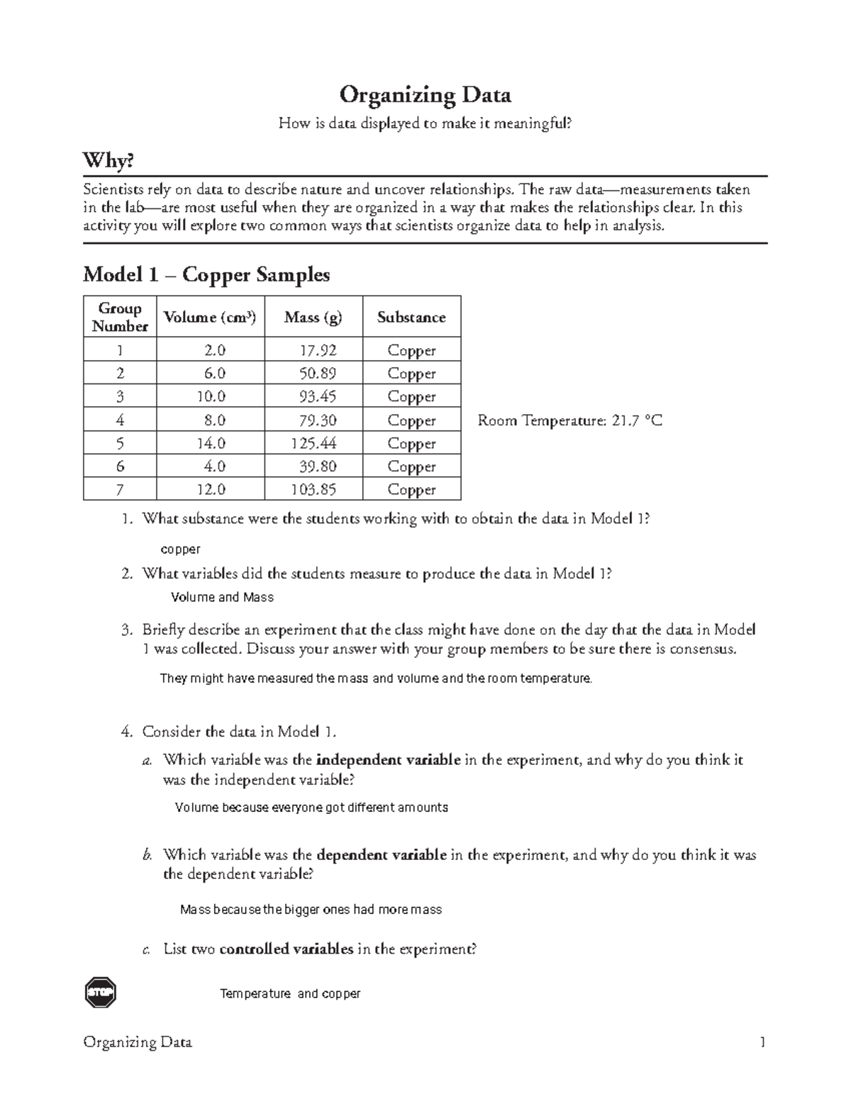Kami Export - Patrick Principe - 4 Organizing Data-S - Organizing Data 1 Organizing Data How is ...