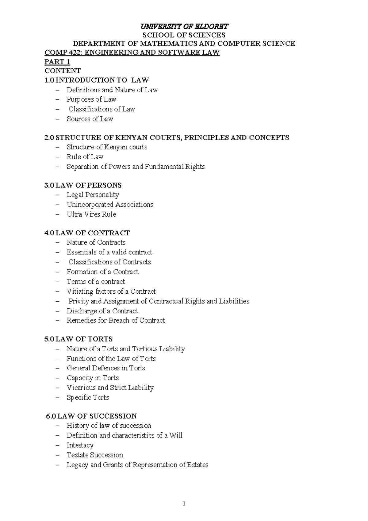 COMP421- Engineering AND Software LAW PART 1 - PROPERTY LAW - UoN - Studocu