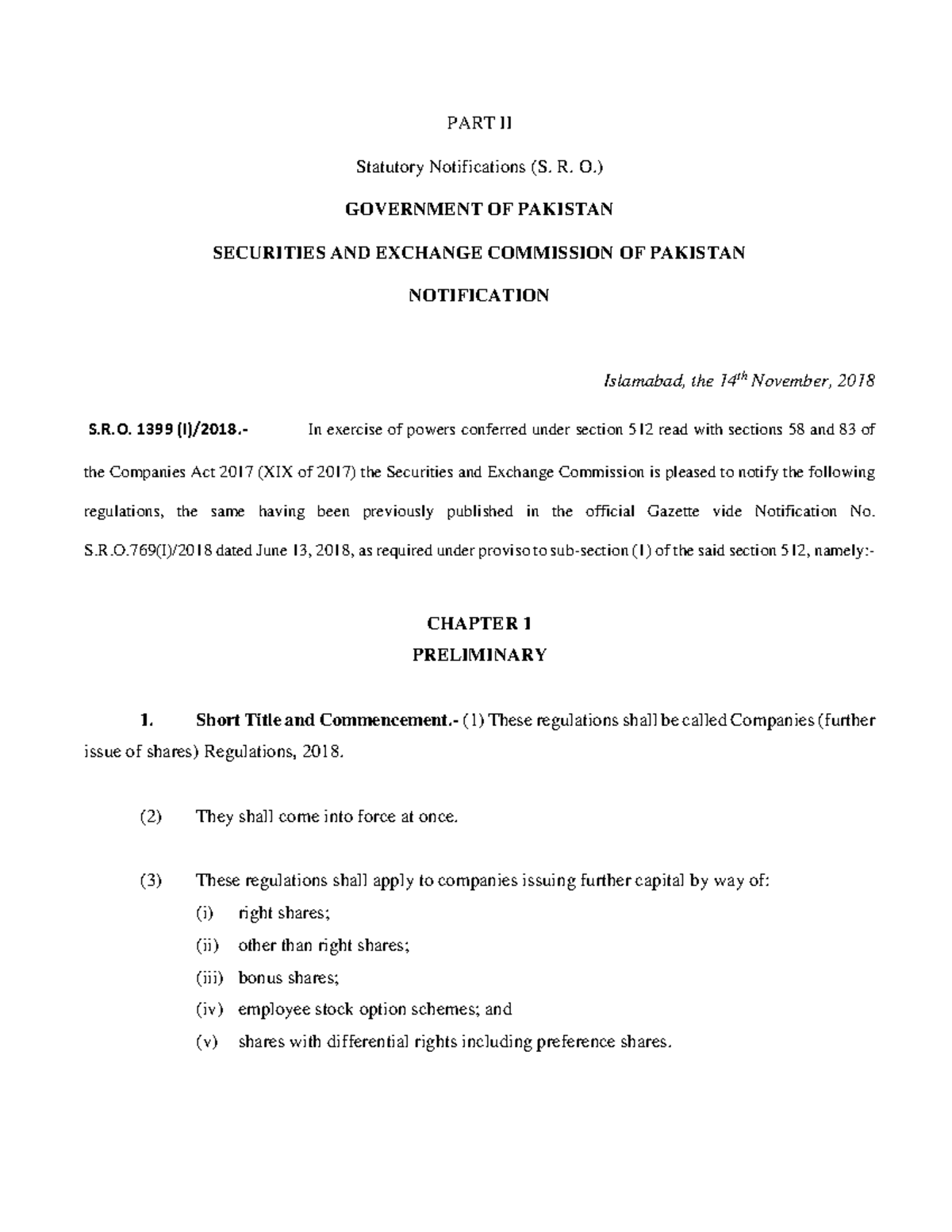 Co (further issue of shares) reg 2018 amend,May2019 - PART II Statutory ...