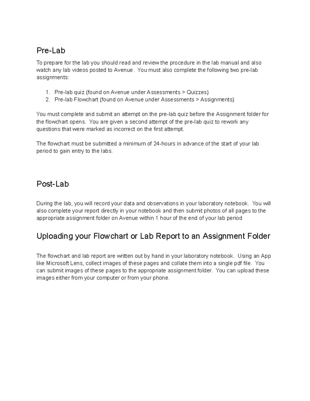 Guide for Submitting your Lab Work - CHEM 1AA3 1A03 1E03 - Pre-Lab To ...
