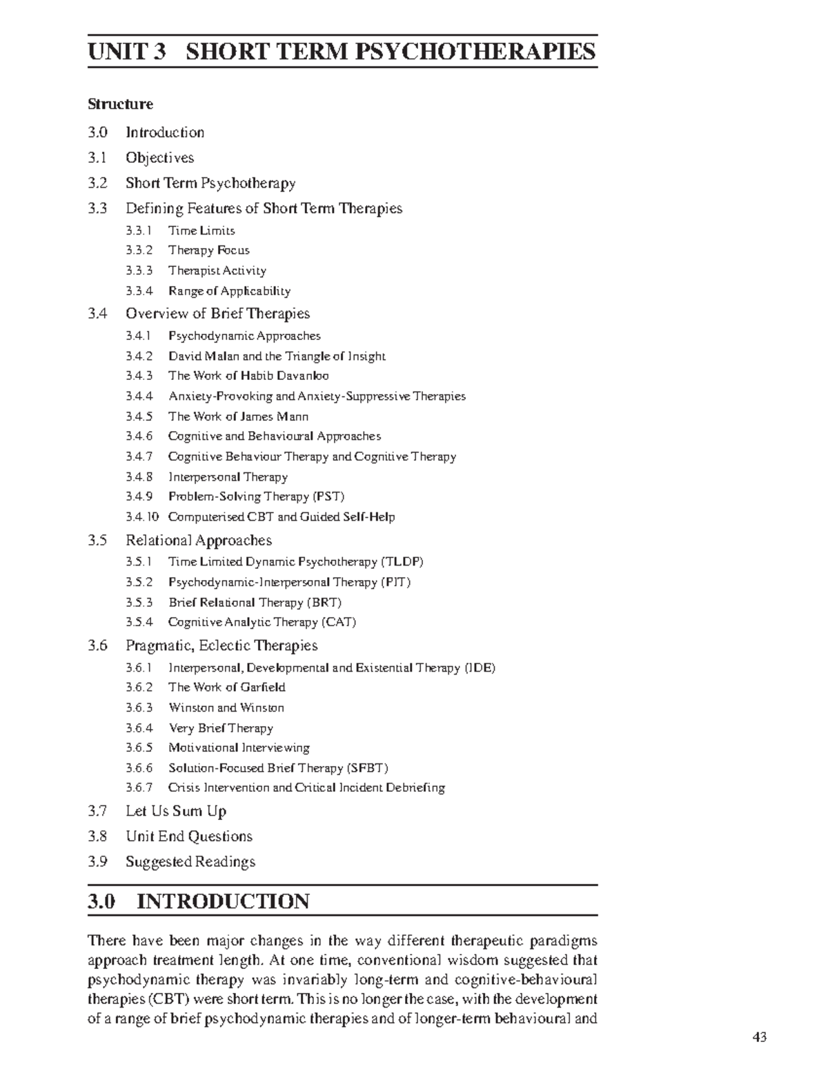 Unit-3 - study material - Insight Psychotherapy, Interpersonal ...