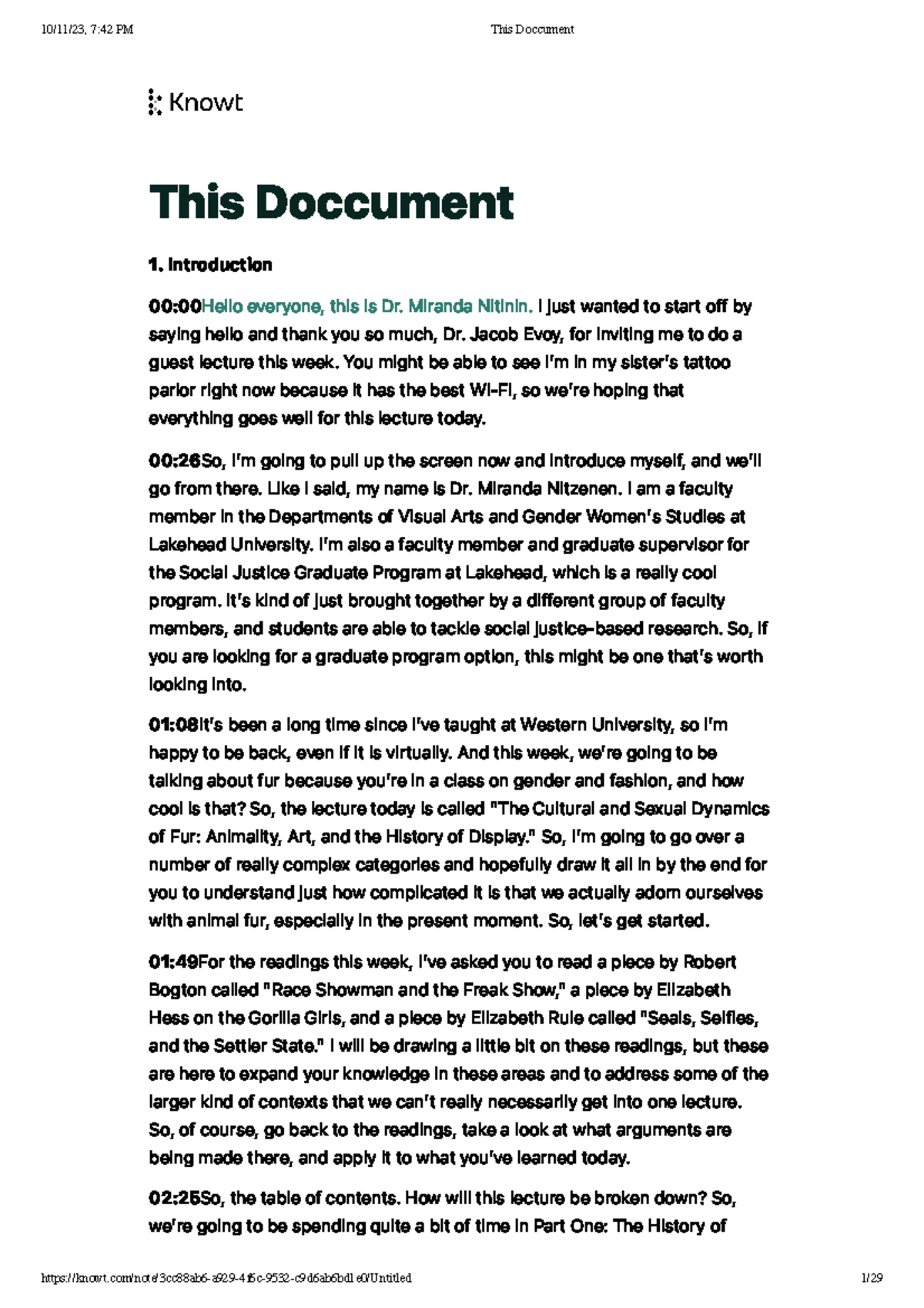 Transcript for g&f w5 - This Doccument Introduction 00:00Hello everyone, this is Dr. Miranda ...