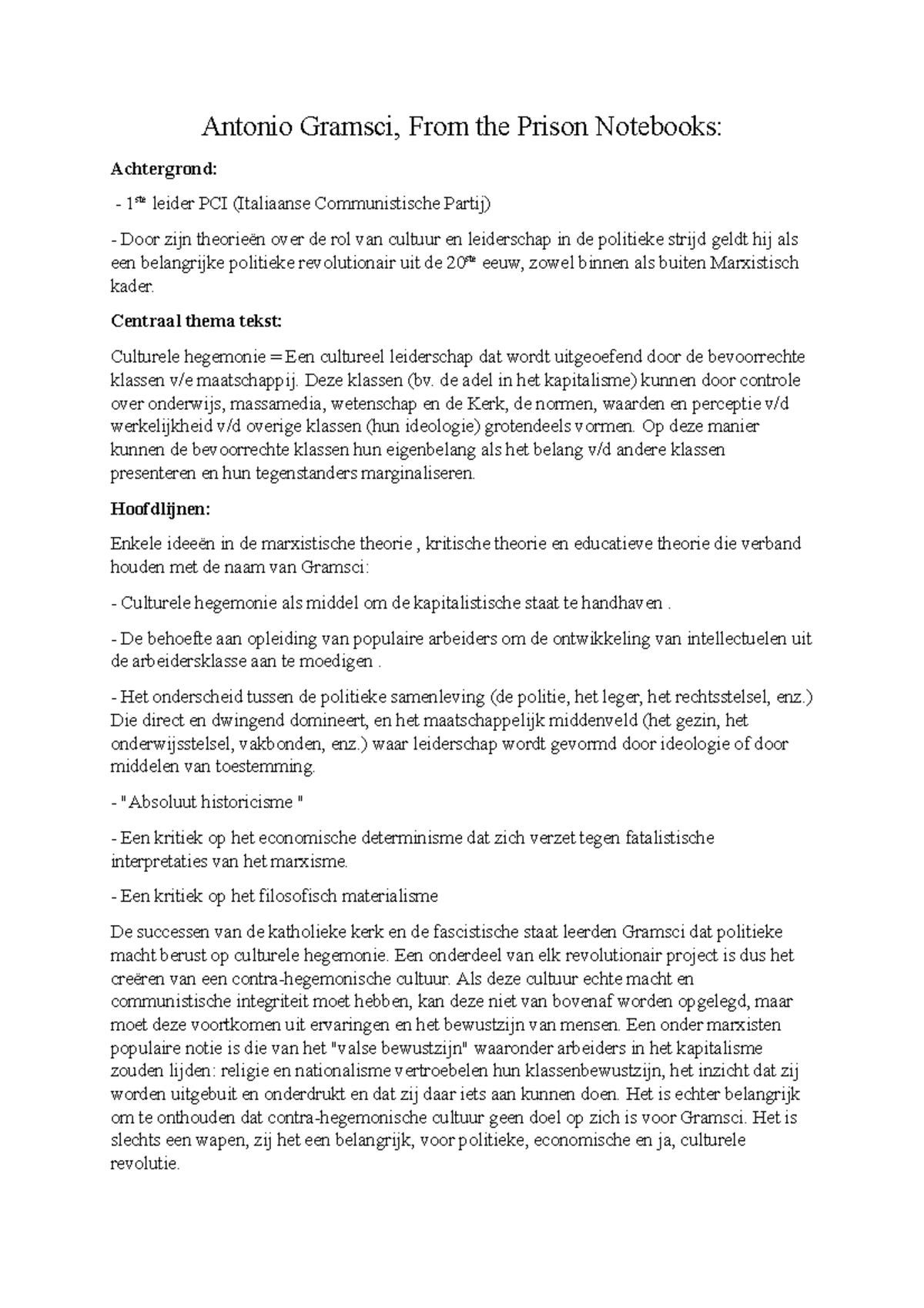 Gramsci prison notebooks - Antonio Gramsci, From the Prison Notebooks ...