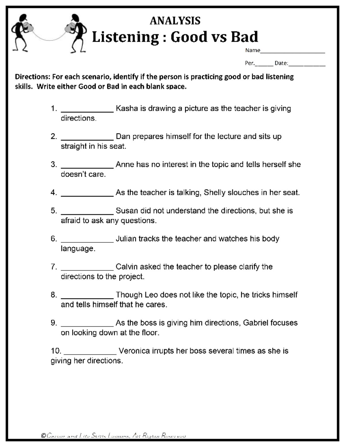 The ARt of Listening assignment 2 - ANALYSIS Listening : Good VS Bad ...