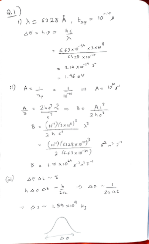 Modern physisics assignment 2 - Modern Physics - Studocu